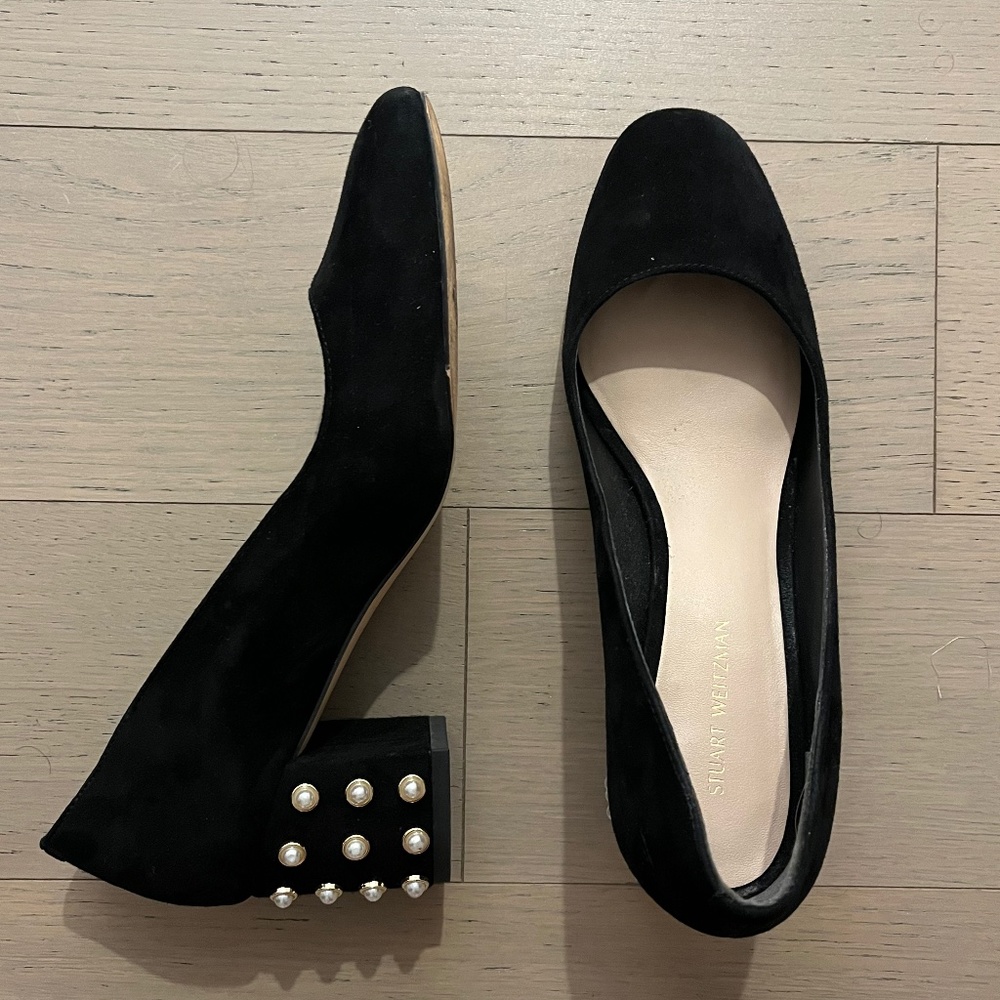 Stuart Weitzman All Pearls Block 60 Pump - Gem